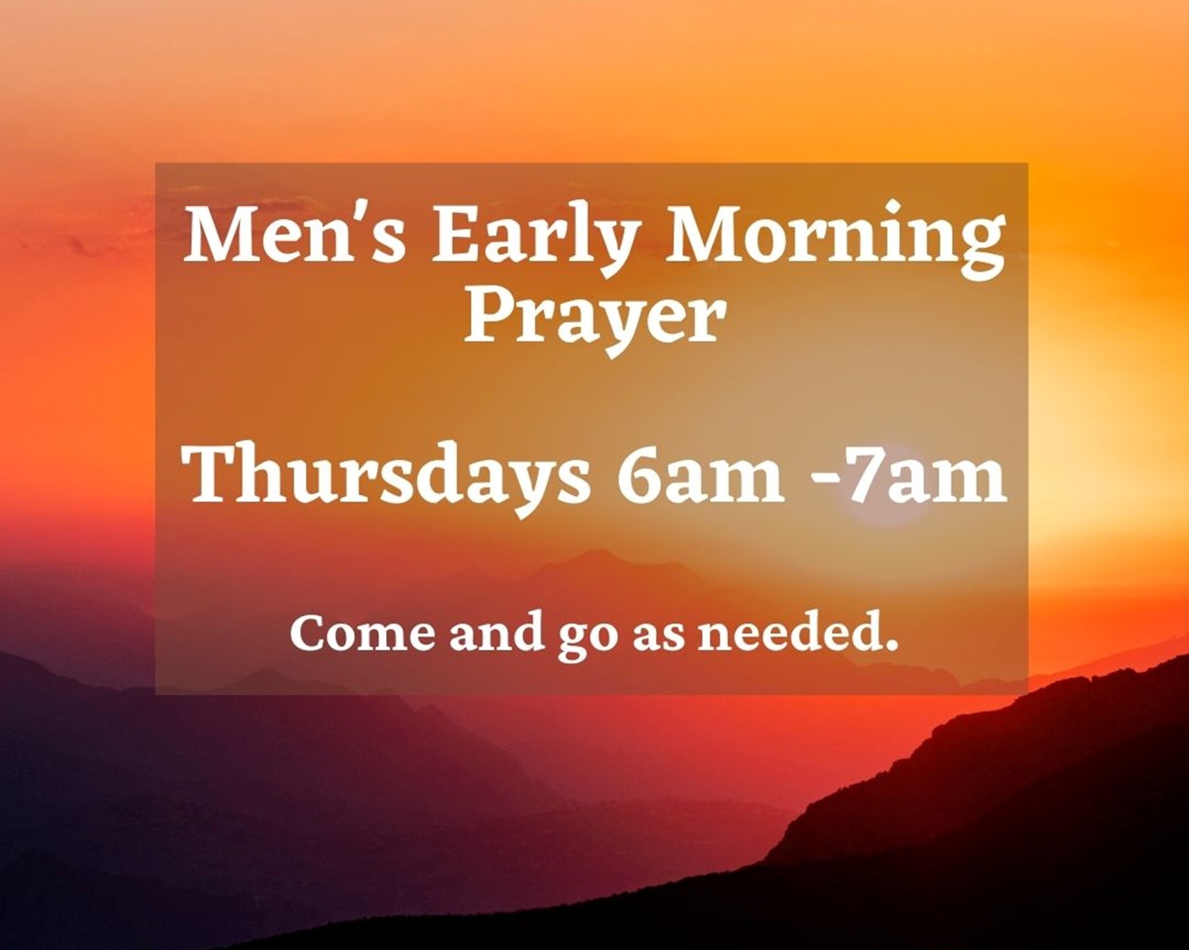 Men’s Early Morning Prayer | Cornerstone Brenham